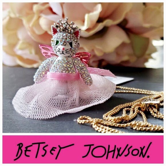 Betsey Johnson | Jewelry | Betsey Johnson White Cat Fairy Princess Tutu ...